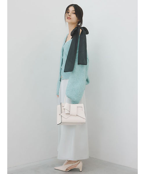 New Year Special Item】カーデセットリボンショルダー New Year Special Item】カーデセットリボンショルダー