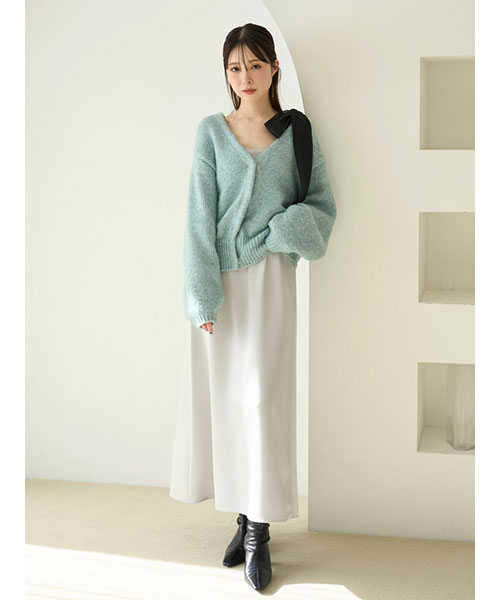 New Year Special Item】カーデセットリボンショルダー New Year Special Item】カーデセットリボンショルダー
