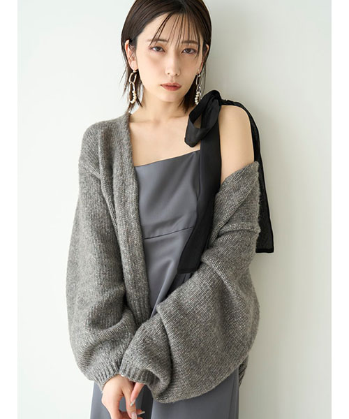 New Year Special Item】カーデセットリボンショルダー New Year Special Item】カーデセットリボンショルダー